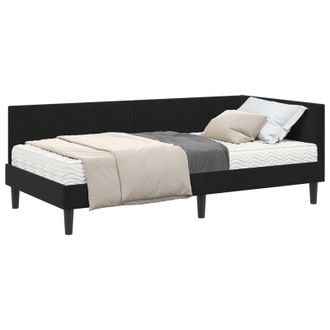 vidaXL Struttura Letto Angolare Con Materasso 2 Pz Nero 80 X 200 Cm Vidaxl