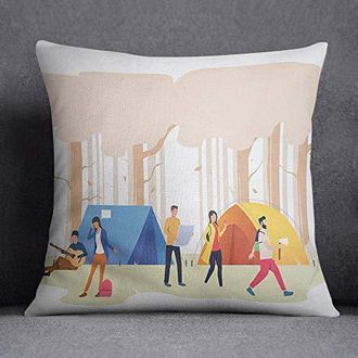 Bonamaison Le Jardin du Lin Kissenhüllen, Cotton, Mehrfarbig, 45x45