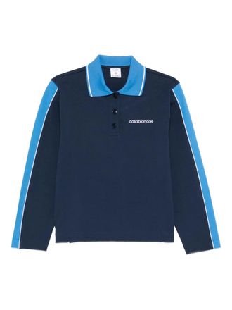 Casablanca polo ray&eacute; &agrave; manches longues - Bleu