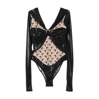 Marine Serre Femme, Tops, Noir, Taille: 36 FR Haut Croissant de Lune