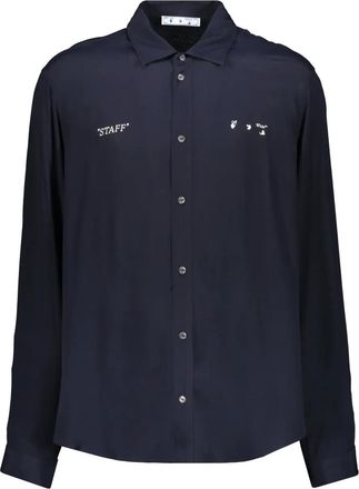 Off-white Hemd mit Logo-Print - Blau