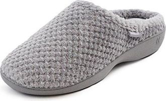 Isotoner Femme Ladies Popcorn Mule Slippers Chaussons Bas, Gris pâle, 38 EU