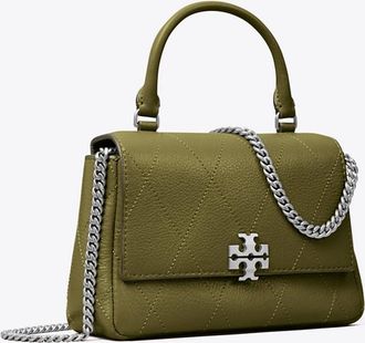 Tory Burch Gesteppte Mini Charlie Crossbody Bag mit Tragegriff oben