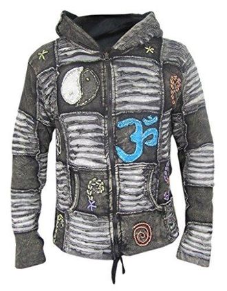 Gheri Little Kathmandu Veste &agrave; capuche en polaire style gothique pour homme - noir - Large
