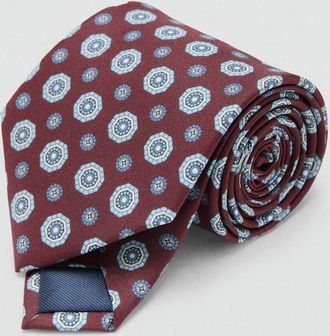 Mango Cravate 100 % soie imprim&eacute; bordeaux - Homme - Taille unique - MANGO MAN