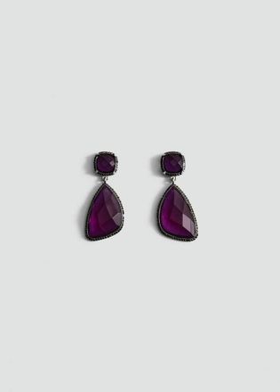 Mango Boucles doreilles pendantes violet - Femme - Taille unique - MANGO