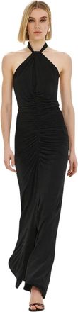 Access Fashion Access Fashion, Femme, Robes, Noir, Taille: 36 FR Robe Longue Maxi en Jersey Drap&eacute;