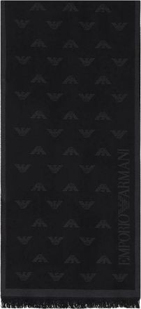 Emporio Armani Eagle Jacquard Schal - - Accessories - Herren - Schwarzk - ONE SIZE