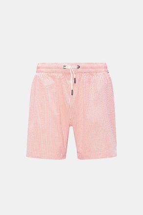 04651/ Herren - Seersucker-Badeshorts Seersucker Swim orange/wei&szlig; gestreift