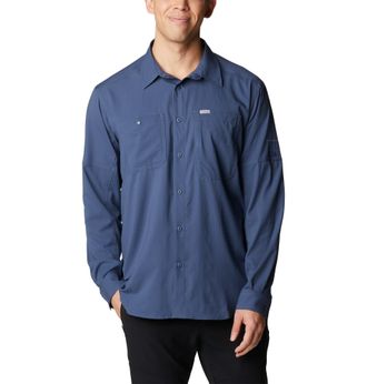 Columbia Herren Silver Ridge Utility Lite Long Sleeve Wander-Shirt, Dark Mountain, Klein