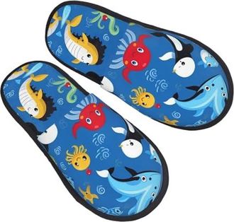 Generic Pantoufles En Peluche Impression De Tortues Pingouins Chaussons Confort Doux Chausson Pour Homme Ext&eacute;rieur Int&eacute;rieur M