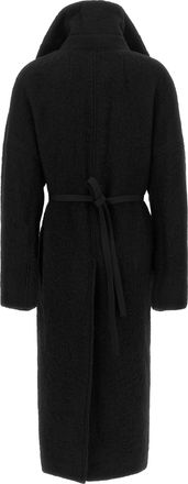 Rick Owens Womens Black Marabou Coat Clothing