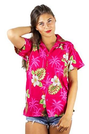 V.H.O. Funky Chemisier Hawaienne, Small Flower, Rose, 4XL