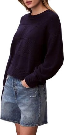 Calvin Klein Pull c&ocirc;tel&eacute; &agrave; logo en coton