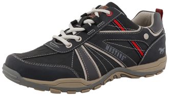 Mustang Jeans Sneaker MUSTANG SHOES Ferdinando, Herren, Gr. 47, grau kombiniert, Lederimitat, Textil, Schuhe Sneaker, Freizeitschuh, Halbschuh, Schn&uuml;rschuh mit auff