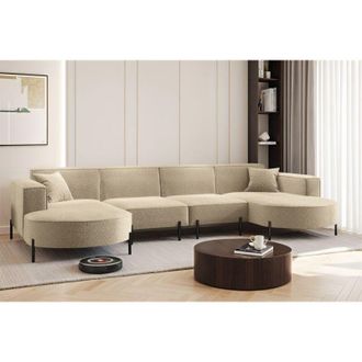 Fun M&ouml;bel Wohnlandschaft U-Form Sofa valencia xl in Stoff Quelle Beige