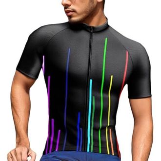 Generic T-shirt d&eacute;t&eacute; d&eacute;contract&eacute; pour homme Style sportif pour la sc&egrave;ne du cyclisme T-shirt &agrave; manches courtes col rond, Noir, 3XL