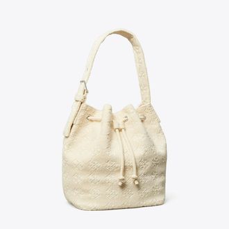 Tory Burch Damen Oversize Bucket Bag aus Terry mit T-Monogramm