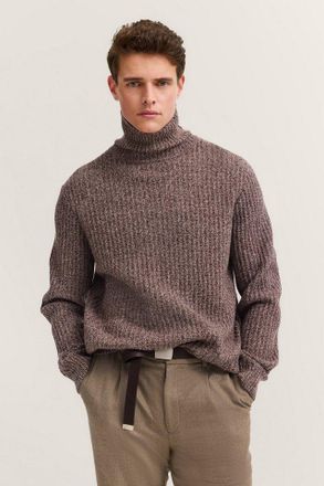 Bugatti Rollkragenpullover Regular Fit Grobstrick aus einem Wollmix