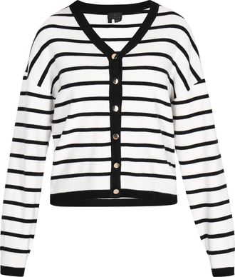 Dreimaster Dreimaster Strickjacke Frauen schwarz wei&szlig; streifen