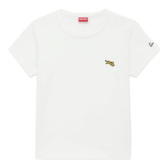 Kenzo Jumping Tiger-Stickerei T-Shirt - - Tops - Damen - Wei&szlig; - S