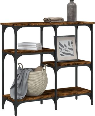 Generic Konsolentisch, Beistelltisch mit viel Stauraum, Wohnzimmertisch Tisch mit verstellbaren Beinen, Ablagetisch, Flurtisch, Holzwerkstoff(Grau Sonoma 160x