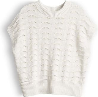 OPUS Strickpullover Pydra aus Feinstrick mit lockerer Passform Lochstrickmuster, leichte Transparenz, weicher Griff, Casual