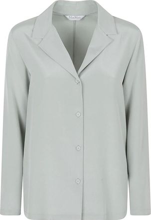 Max Mara Femme, Vestes, Vert, Taille: 36 FR Chemise en cr&ecirc;pe de Chine en soie