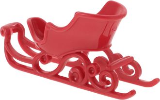 DOITOOL Kleiner Weihnachtsschlitten aus Kunststoff Roter Miniatur Schmuck 7cm für Weihnachtsbaum Puppenhaus und Tischdekoration