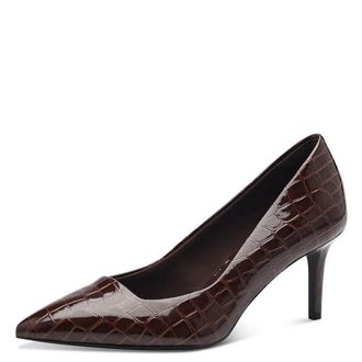 Tamaris Escarpins v&eacute;g&eacute;taliens &agrave; Talons Aiguilles pour Femme, Marron Croco, 37 EU
