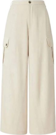 Pinko Pinko, Femme, Pantalons, Beige, Taille: 36 FR Wide Pantalons
