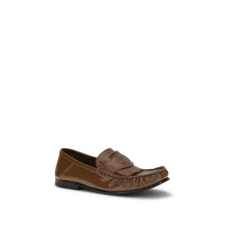 Marni Womens Brown Lamb Ovis Aries Slip-On Loafers
