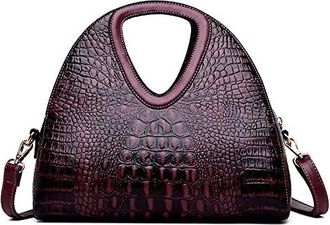 Generic Sac &agrave; main et sac &agrave; main de style r&eacute;tro pour femme avec poign&eacute;e sur le dessus - Sac &agrave; bandouli&egrave;re tendance - Grand sac fourre-tout pour femme, violet,