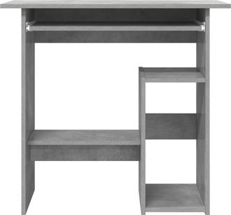 Generic Computertisch mit Ablagefl&auml;chen, Home-Office-Schreibtische, Moderner Schreibtisch mit Offenen Regalen f&uuml;r Schlafzimmer, Wohnzimmer (betongrau)