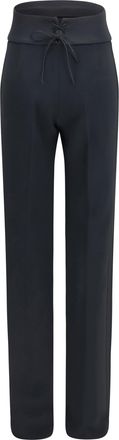 Ermanno Scervino Satin High-Waisted Trousers - Black