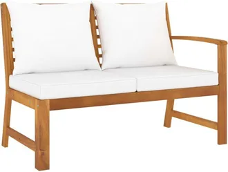 vidaXL Vidaxl - Banc de jardin 114,5 cm avec coussin cr&egrave;me Bois solide dacacia