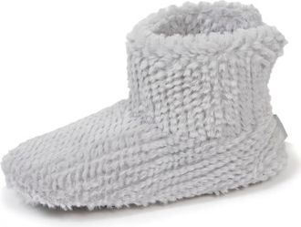 Isotoner Chaussons extra-light pantoufles Bottillons femme imitation fourrure, semelle antidérapante, 35/36 EU, gris