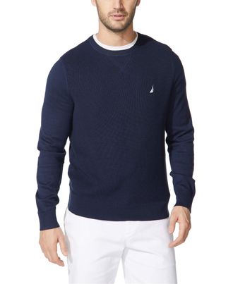 Nautica Herren Mens Ribbed Sweater Pullover, Navy, Groß