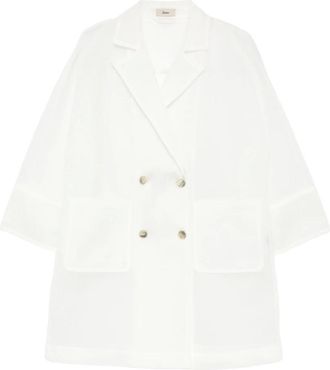 Herno Femme, Manteaux, Blanc, Taille: 40 FR Manteau en maille transparente