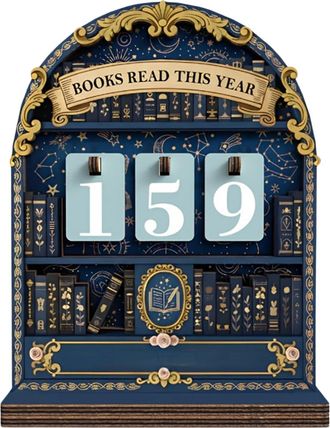 Generic Books Read This Year Counter, Buch Tracker Schild aus Holz, Rustikales Lesetracker Schild, B&uuml;cherregal Buchz&auml;hler Tracker, Leseziele Dekoration f&uuml;r Re