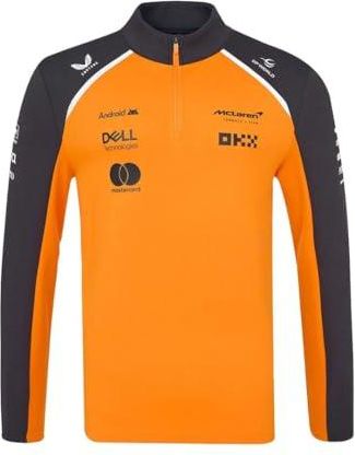 Castore Sweat Unisexe Officiel McLaren Formula 1 Team &agrave; Fermeture &eacute;clair Quart de Tour - Papaye/Phantom (FR/ES, Alpha/Lettres, L, Taille Normale, Taille Norma