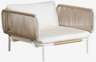 Sklum Sklum - Fauteuil canap&eacute; de jardin modulable Roubly Beige Amande