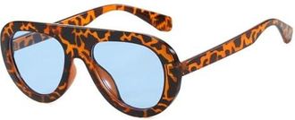 Generic Lunettes De Soleil Rondes &Agrave; Grand Cadre For Hommes Et Femmes, Lunettes De Soleil D&eacute;coratives For S&eacute;ance Photo, F&ecirc;te, Vacances(Blue)