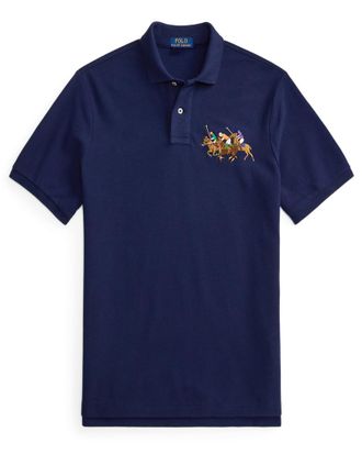 Ralph Lauren Piqu&eacute;-Poloshirt mit farbiger Dreifach-Pony-Stickerei, Classic Fit in
