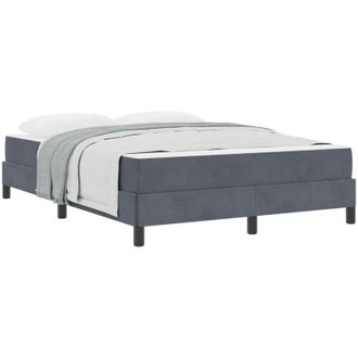 vidaXL Boxspringbett mit Matratze Dunkelgrau 140 x 220 cm Stoff vidaXL