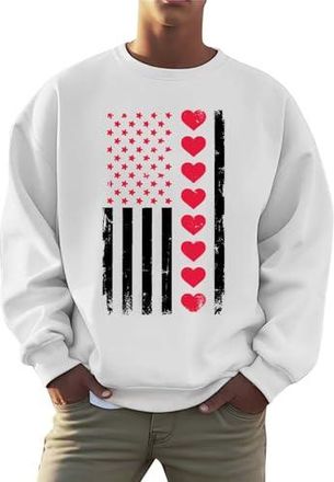 Generic 2026 Sweat-shirt d&eacute;contract&eacute; &agrave; col rond pour homme et femme Motif lettres imprim&eacute;es, blanc, S