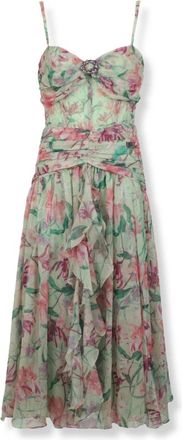 PatBo Patbo, Femme, Robes, Multicolore, Taille: 40 FR Honey Flower Midi Dress