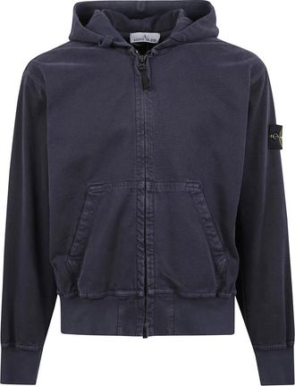 Stone Island Homme, Sweatshirts et sweats &agrave; capuche, Bleu, Taille: L Zip Sweat &agrave; capuche