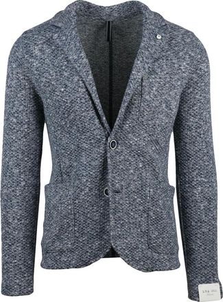 L.B.M. 1911 L.b.m. 1911, Homme, Vestes, Bleu, Taille: 2XL Blazer en maille
