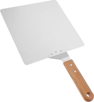 SOLUSTRE Edelstahl Pizzaschaufel Quadratisch Leicht Rostfrei Backofen Küchenhelfer Ergonomisch für Pizza und Kuchenübertragung mit Aufhängeöffnung Platzsparend